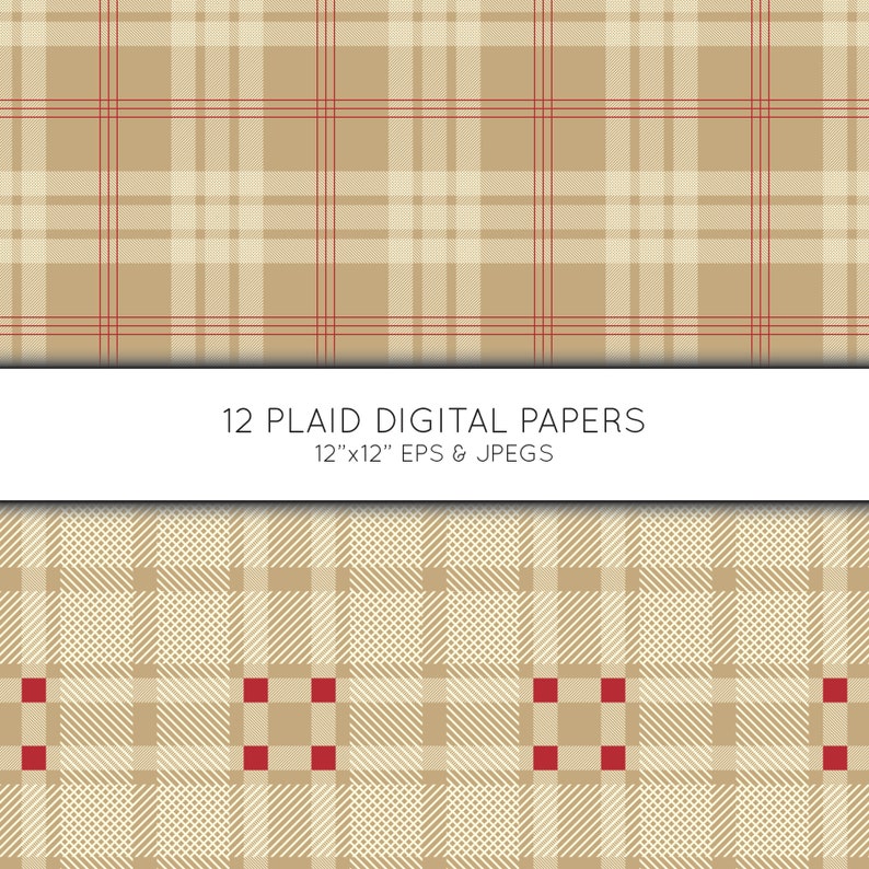 Plaid Digital Paper Buffalo Plaid Scrapbook Paper Check | Etsy