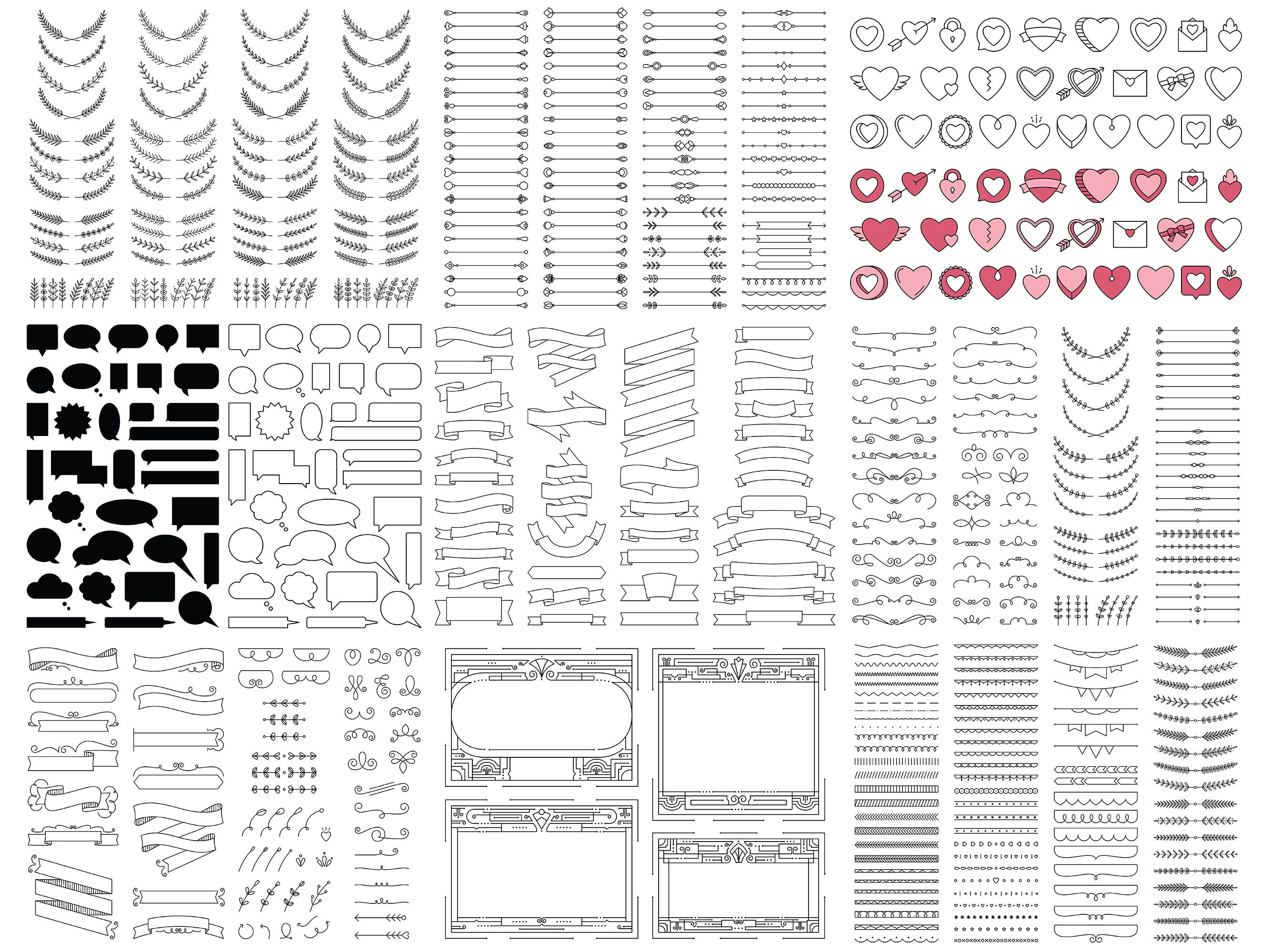 Digital Frames Clipart Digital Borders Arrow Border Clip Art - Etsy