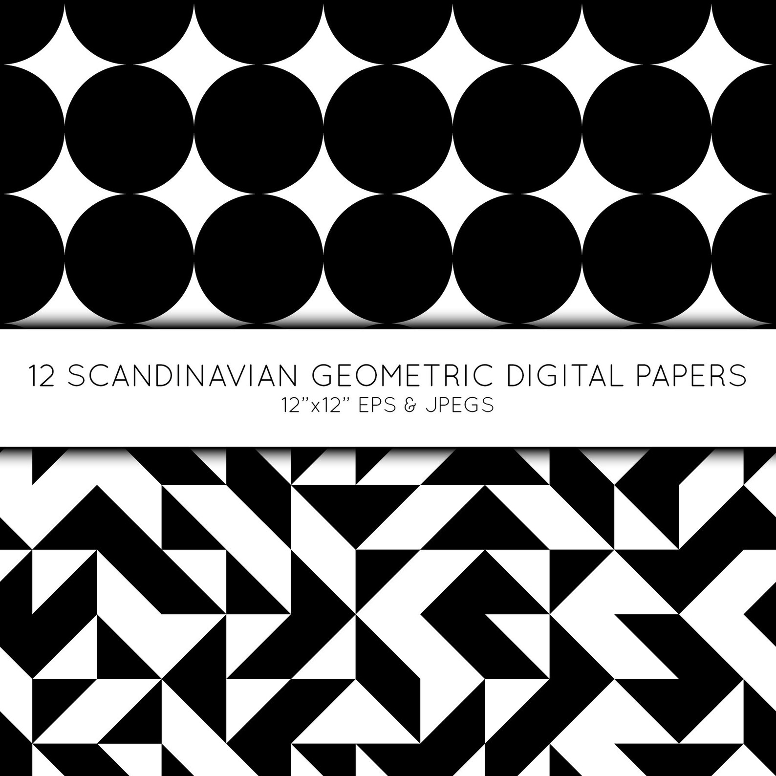 Scandinavian Digital Paper Geometric Scrapbook Paper Digital - Etsy