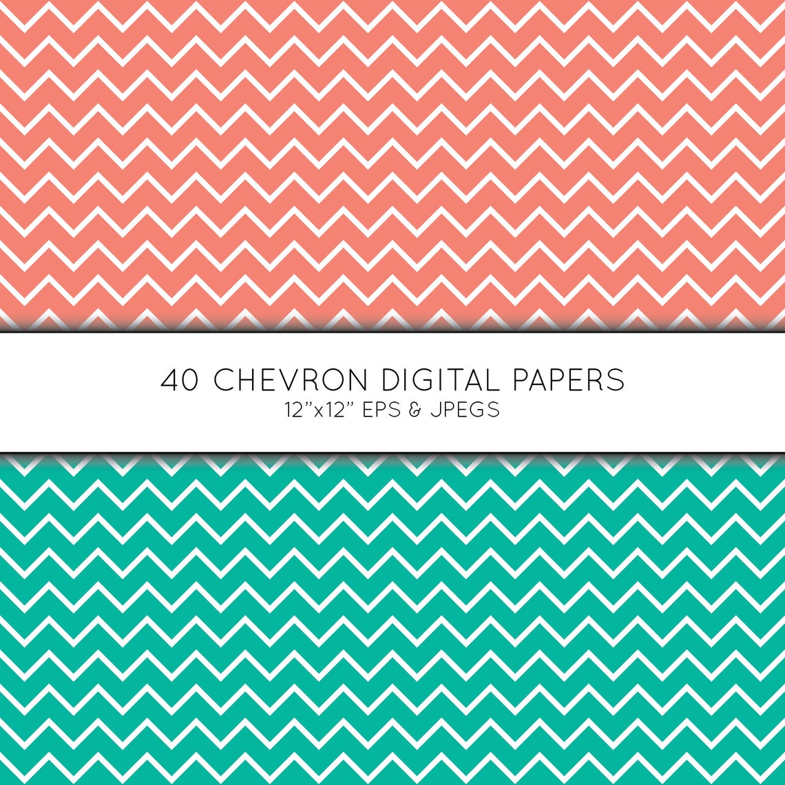 Chevron Digital Paper Chevron Scrapbook Paper Digital Paper | Etsy