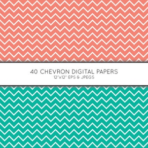 Chevron Digital Paper, Chevron Scrapbook Paper, Digital Paper Pack ...