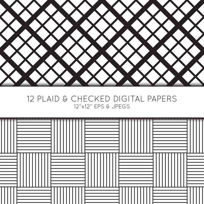 Plaid Digital Paper, Buffalo Plaid Scrapbook Paper, Check Digital Paper ...