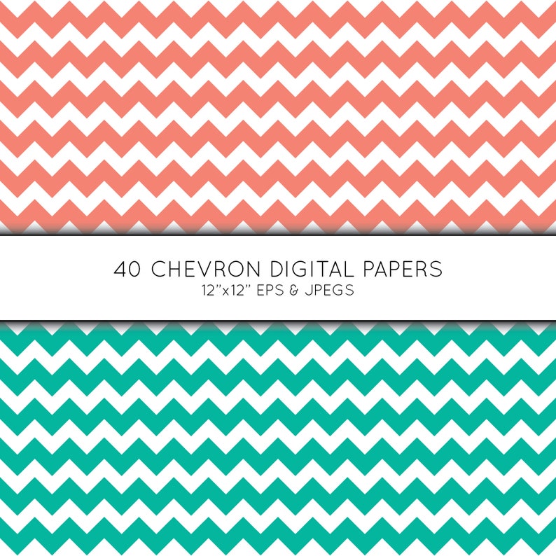 Chevron Digital Paper Chevron Scrapbook Paper Digital Paper | Etsy