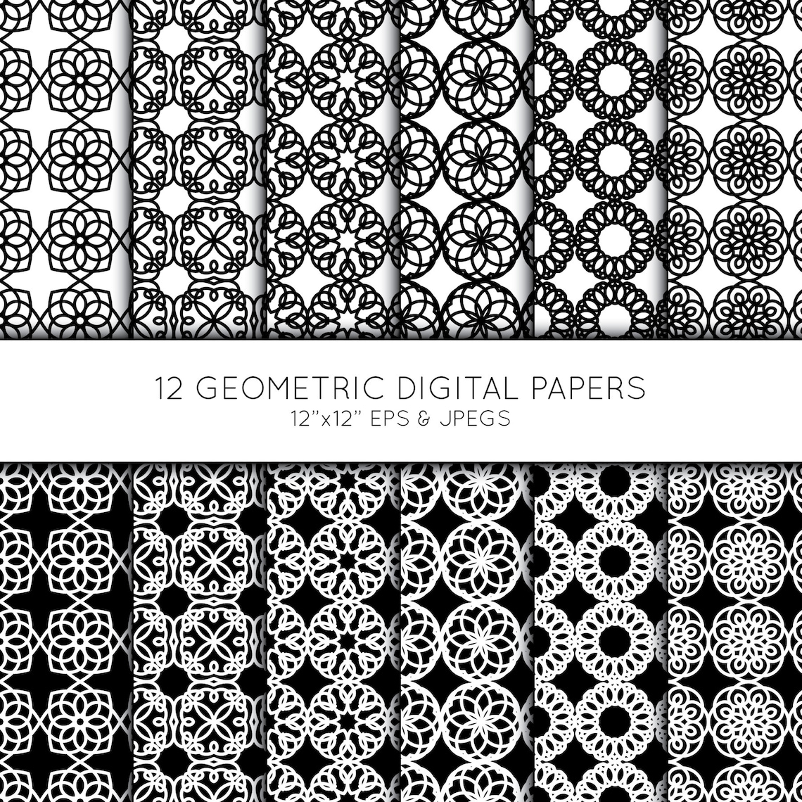 Geometric Scrapbook paper Geometric Digital Paper digital | Etsy