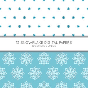 Snowflake Digital Paper, Snowflake Scrapbook Paper, Digital Paper Pack ...