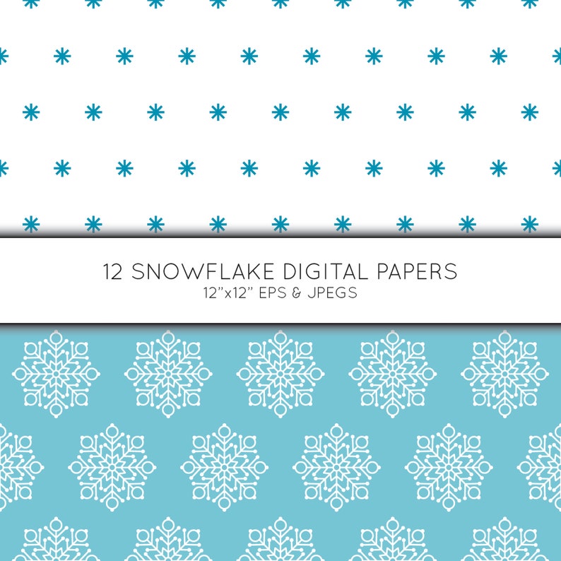 Snowflake Digital Paper Snowflake Scrapbook Paper Digital - Etsy