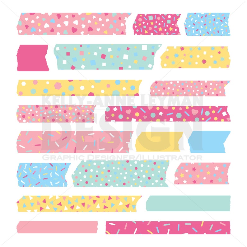Digital Washi Tape Clipart Printable Washi Tape Confetti - Etsy