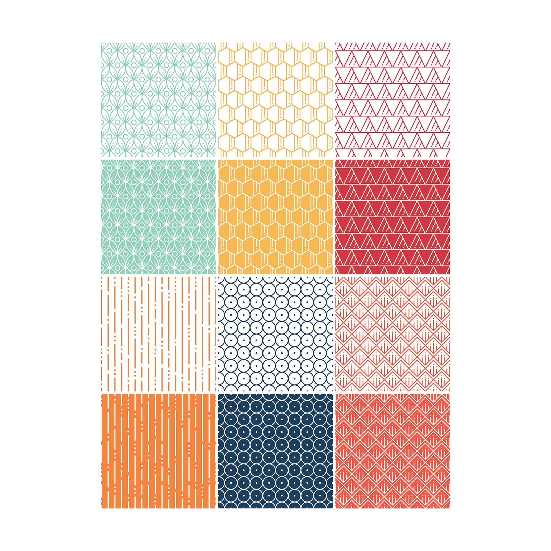 Geometric Digital Paper, Geometric Scrapbook Paper, Digital Paper Pack ...