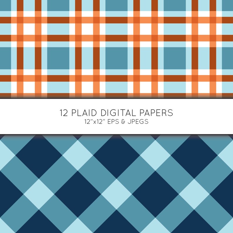 Plaid Digital Paper, Buffalo Plaid Scrapbook Paper, Check Digital Paper ...