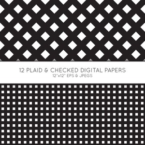 Plaid Digital Paper, Buffalo Plaid Scrapbook Paper, Check Digital Paper ...