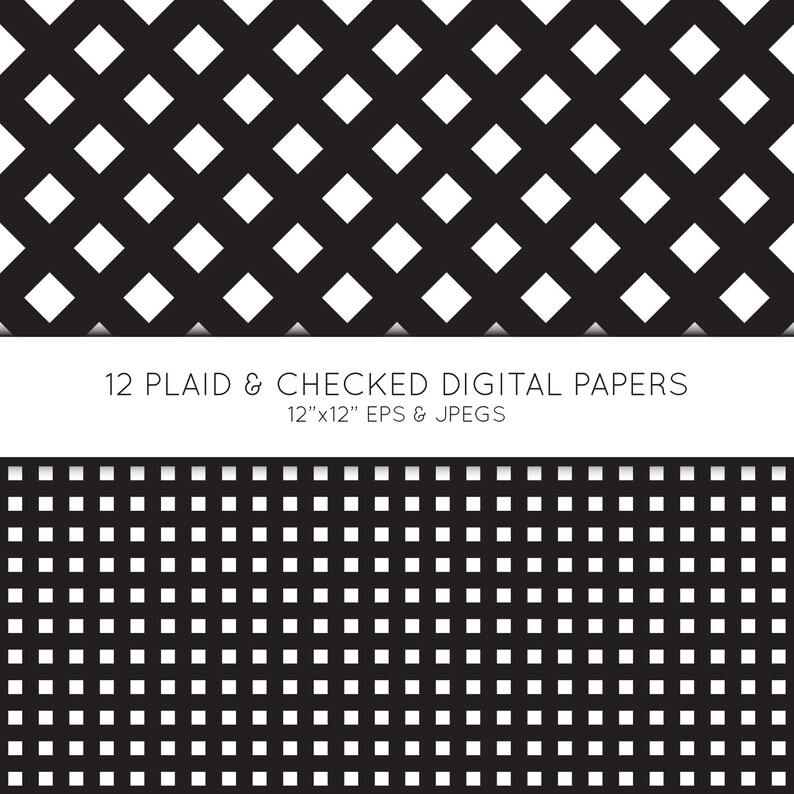 Plaid Digital Paper, Buffalo Plaid Scrapbook Paper, Check Digital Paper ...