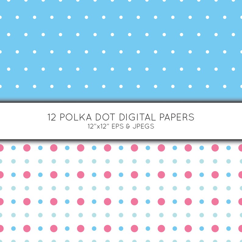Dot Digital Paper, Polka Dot Scrapbook Paper, Dot Digital Paper Pack ...