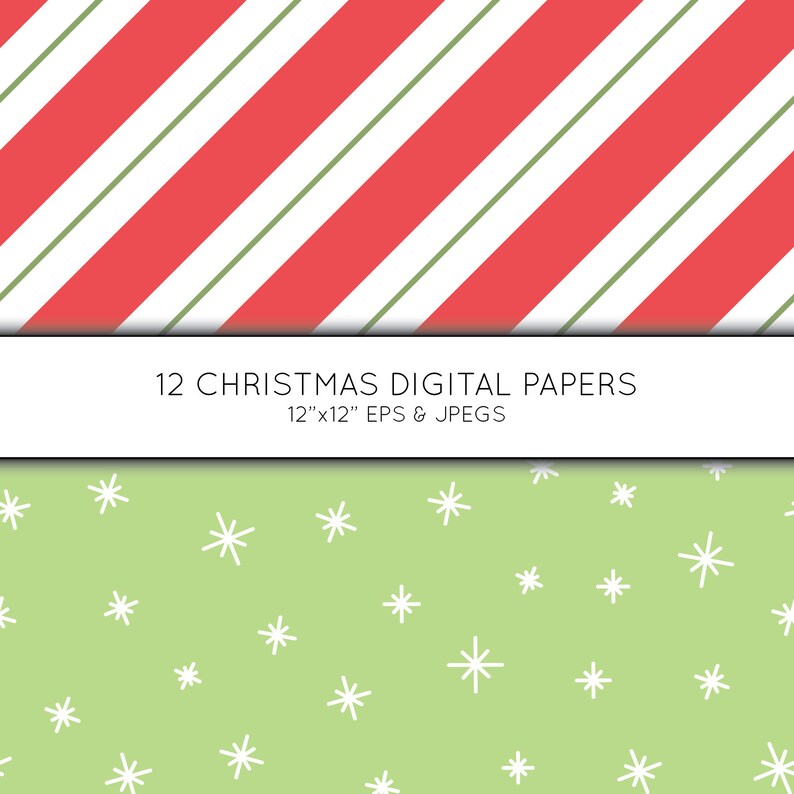 Christmas Digital Paper, Holiday Scrapbook Paper, Digital Paper Pack ...