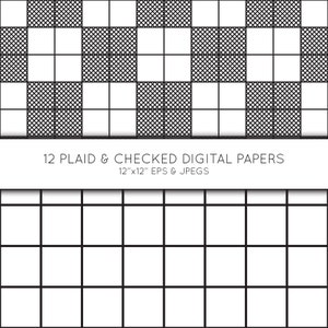 Plaid Digital Paper, Buffalo Plaid Scrapbook Paper, Check Digital Paper ...