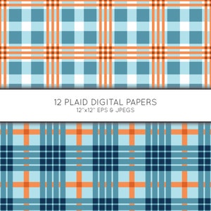 Plaid Digital Paper, Buffalo Plaid Scrapbook Paper, Check Digital Paper ...