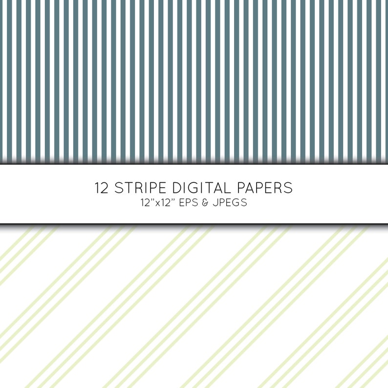 Stripe Digital Paper, Striped Scrapbook paper, stripes digital paper ...