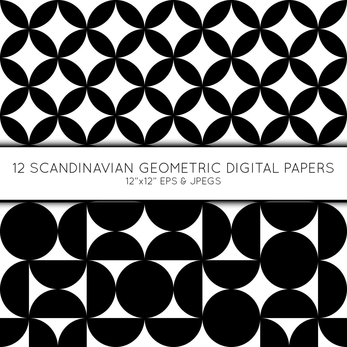 Scandinavian Digital Paper Geometric Scrapbook Paper Digital - Etsy