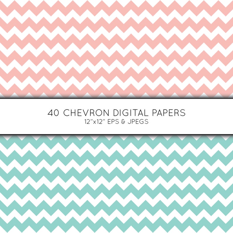 Chevron Digital Paper Chevron Scrapbook Paper Digital Paper | Etsy