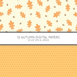 Fall Scrapbook Paper, Autumn Digital Paper, Leaf Digital Paper, Digital ...