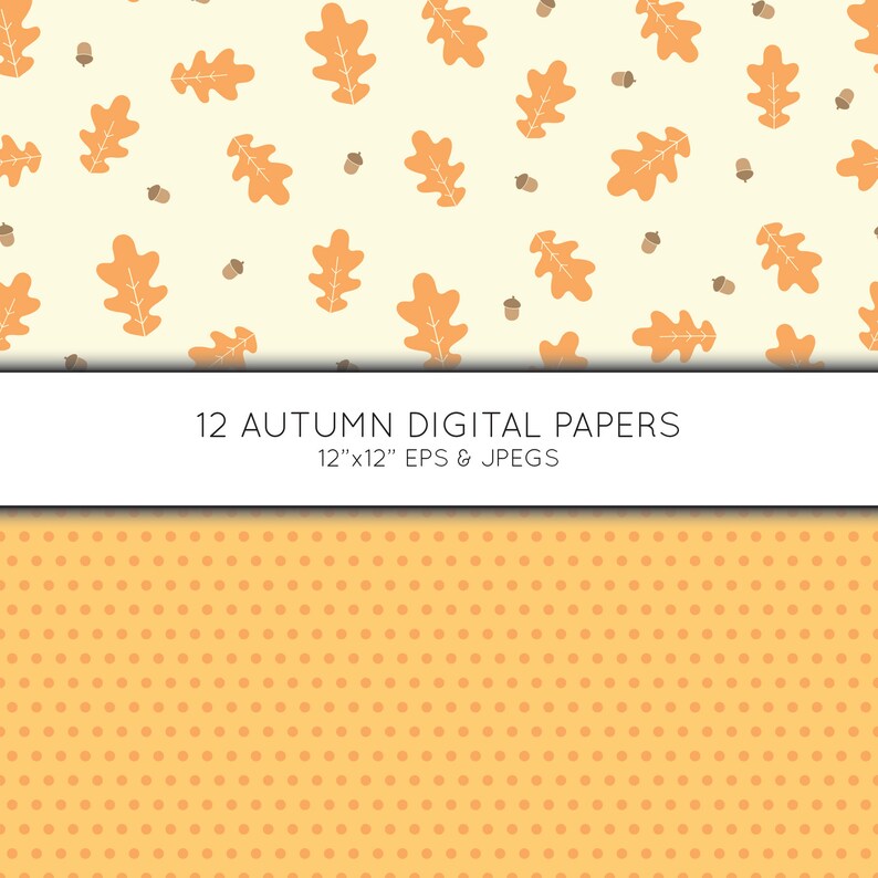 Fall Scrapbook Paper, Autumn Digital Paper, Leaf Digital Paper, Digital ...