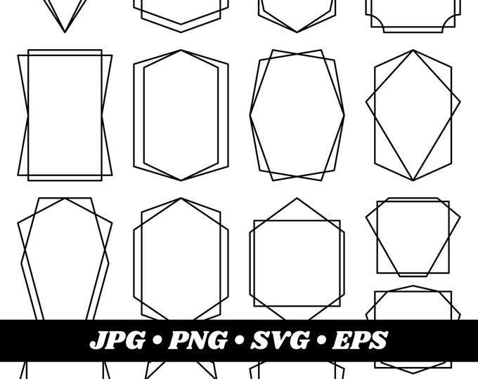 Art Deco Digital Frames Clipart, Digital Labels Clip Art, Digital ...