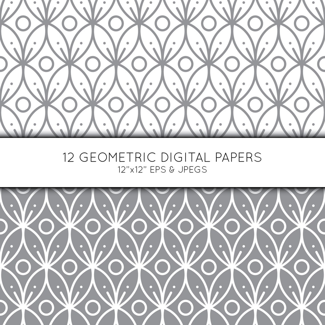 Geometric Digital Paper Geometric Scrapbook Paper Digital | Etsy