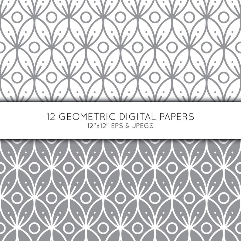 Geometric Digital Paper Geometric Scrapbook Paper Digital - Etsy