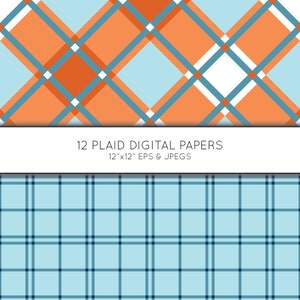 Plaid Digital Paper, Buffalo Plaid Scrapbook Paper, Check Digital Paper ...
