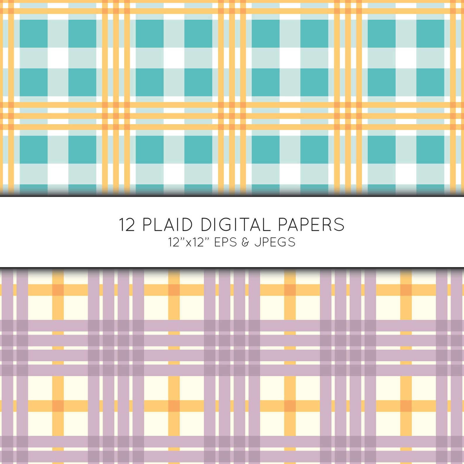 Pastel Plaid Digital Paper, Buffalo Plaid Scrapbook Paper, Check Paper ...