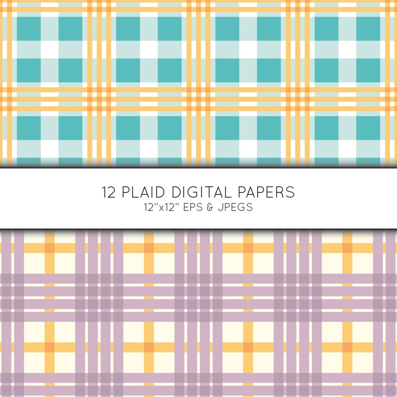 Plaid Digital Paper, Buffalo Plaid Scrapbook Paper, Check Digital Paper ...