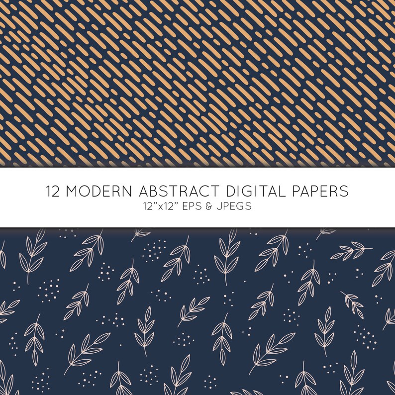 Abstract Digital Paper, Modern Scrapbook Paper, Boho Digital Paper Pack ...
