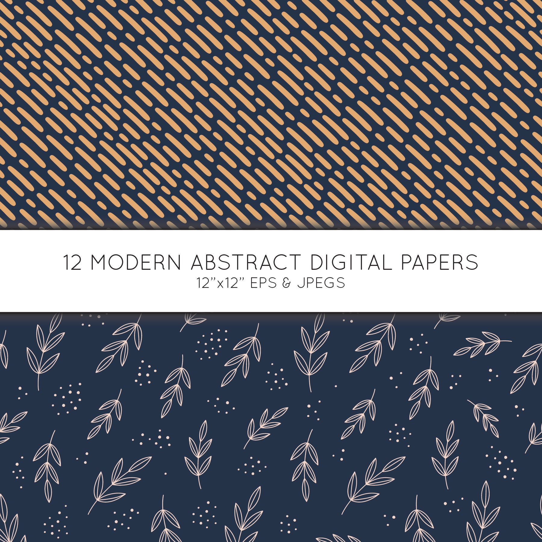 Abstract Digital Paper, Modern Scrapbook Paper, Boho Digital Paper Pack ...