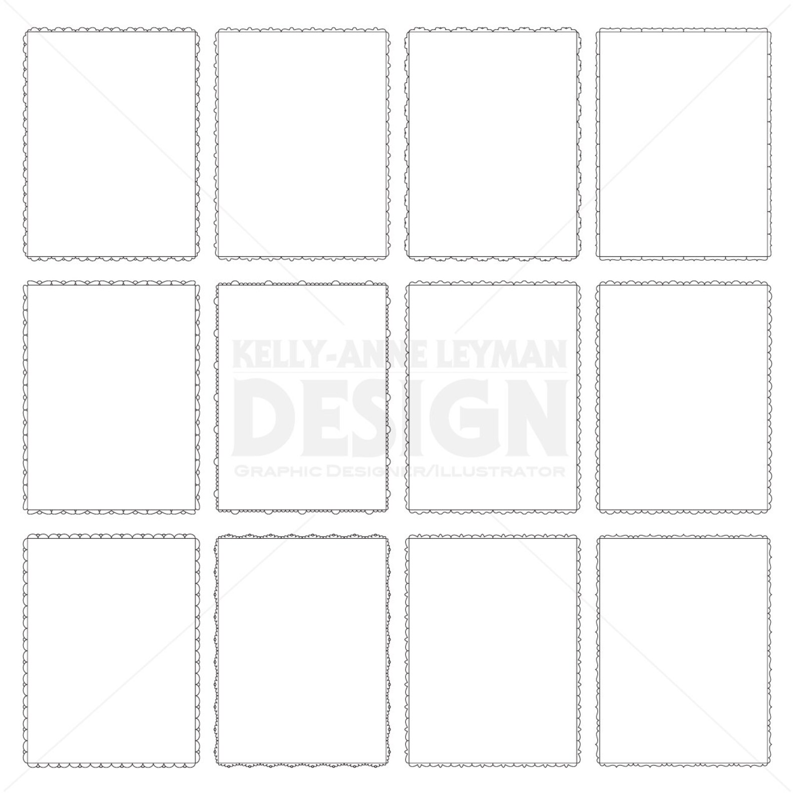 Digital Frames Clipart, Digital Borders, 8.5 X 11 Frames, Border Clip ...