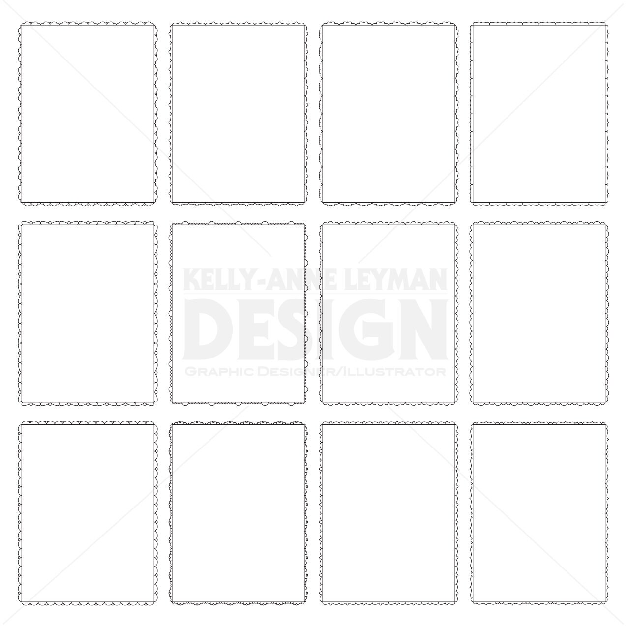 Digital Frames Clipart, Digital Borders, 8.5 X 11 Frames, Border Clip ...