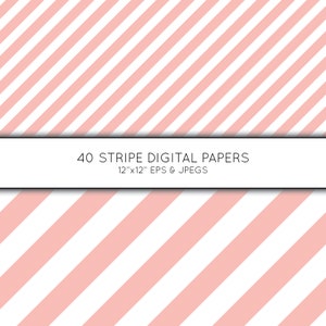 Stripe Digital Paper, Striped Scrapbook Paper, Stripes Digital Paper ...