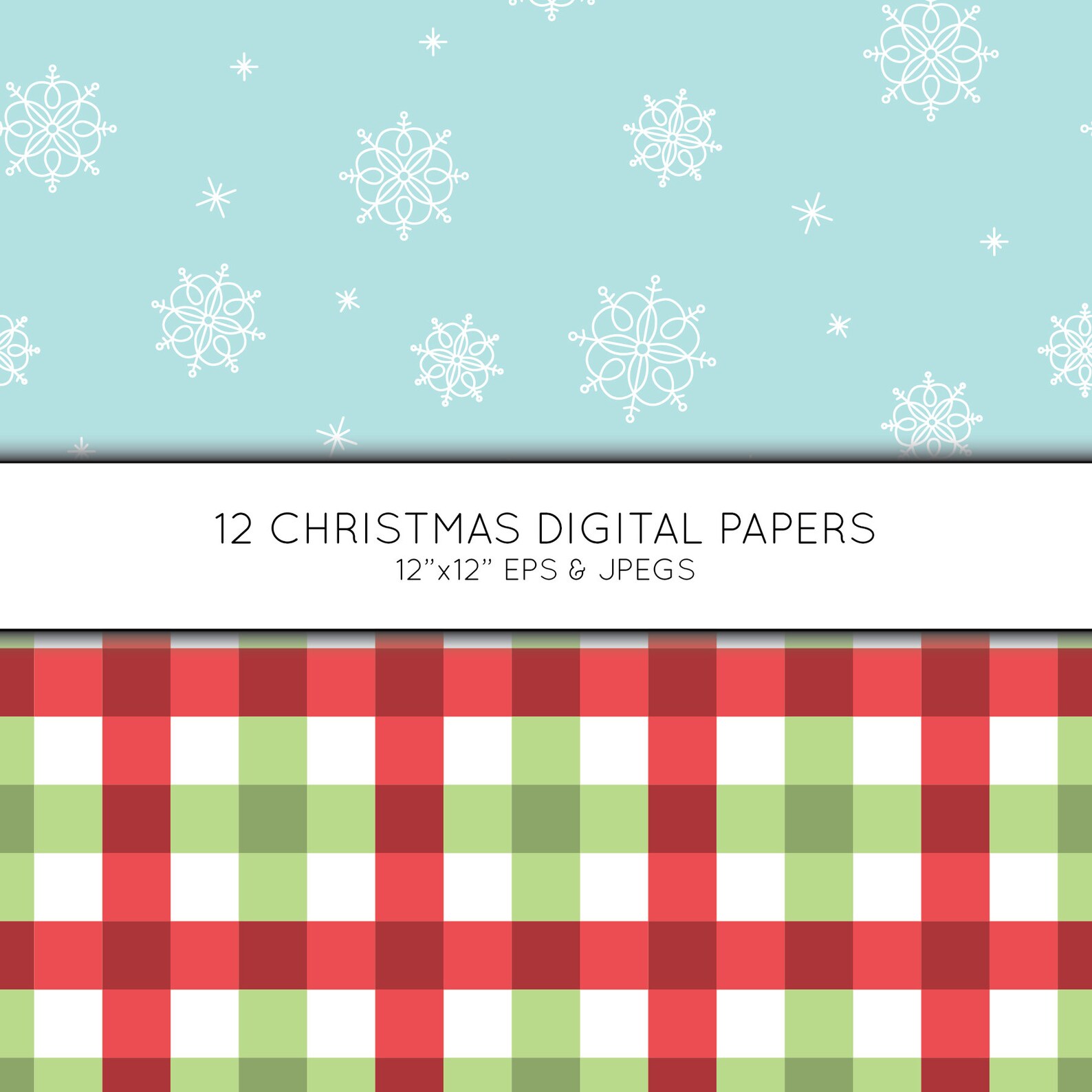 Christmas Digital Paper, Holiday Scrapbook Paper, Digital Paper Pack ...