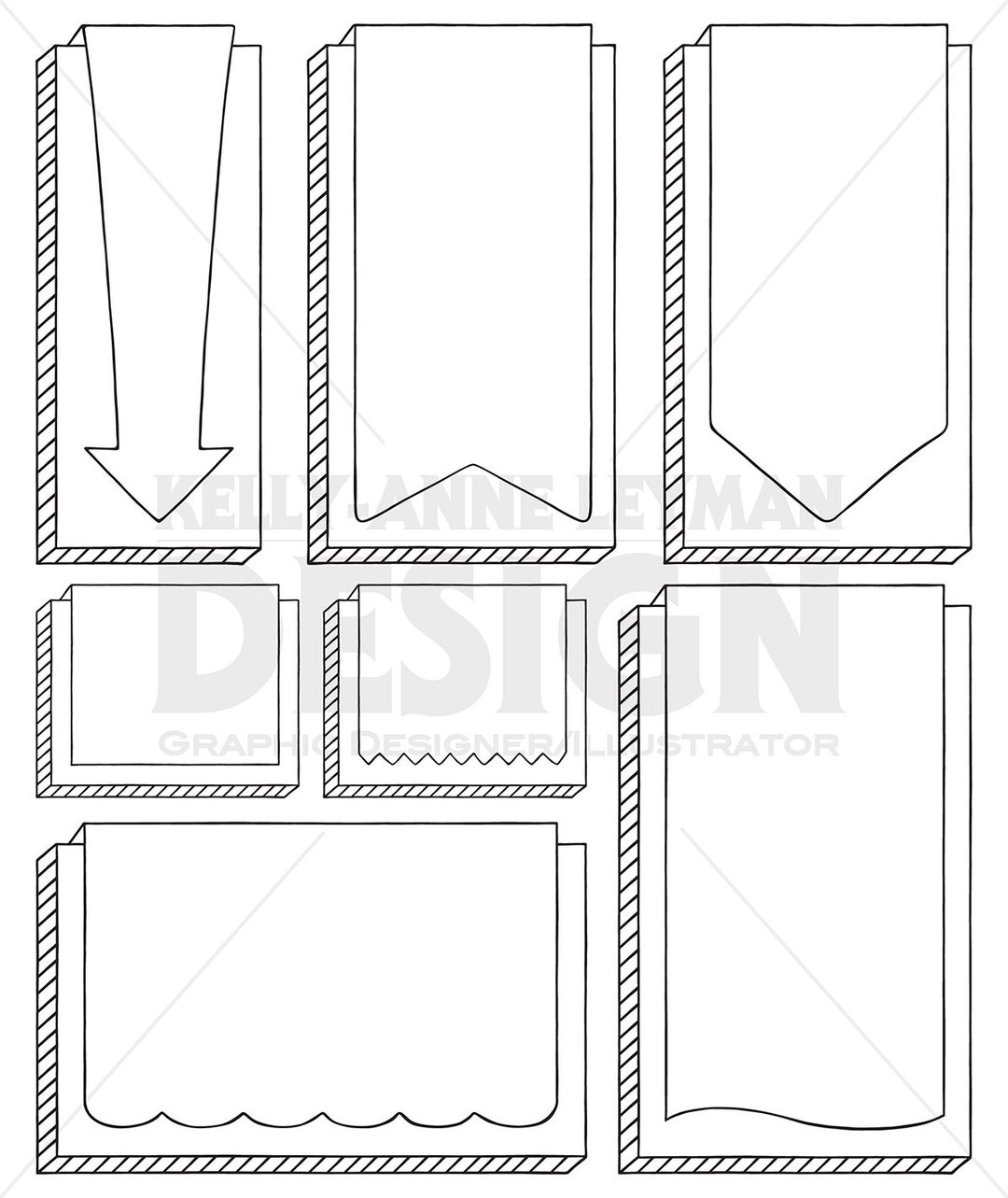 Doodle Digital Labels Clipart, Digital Frames Clip Art, Digital Borders ...