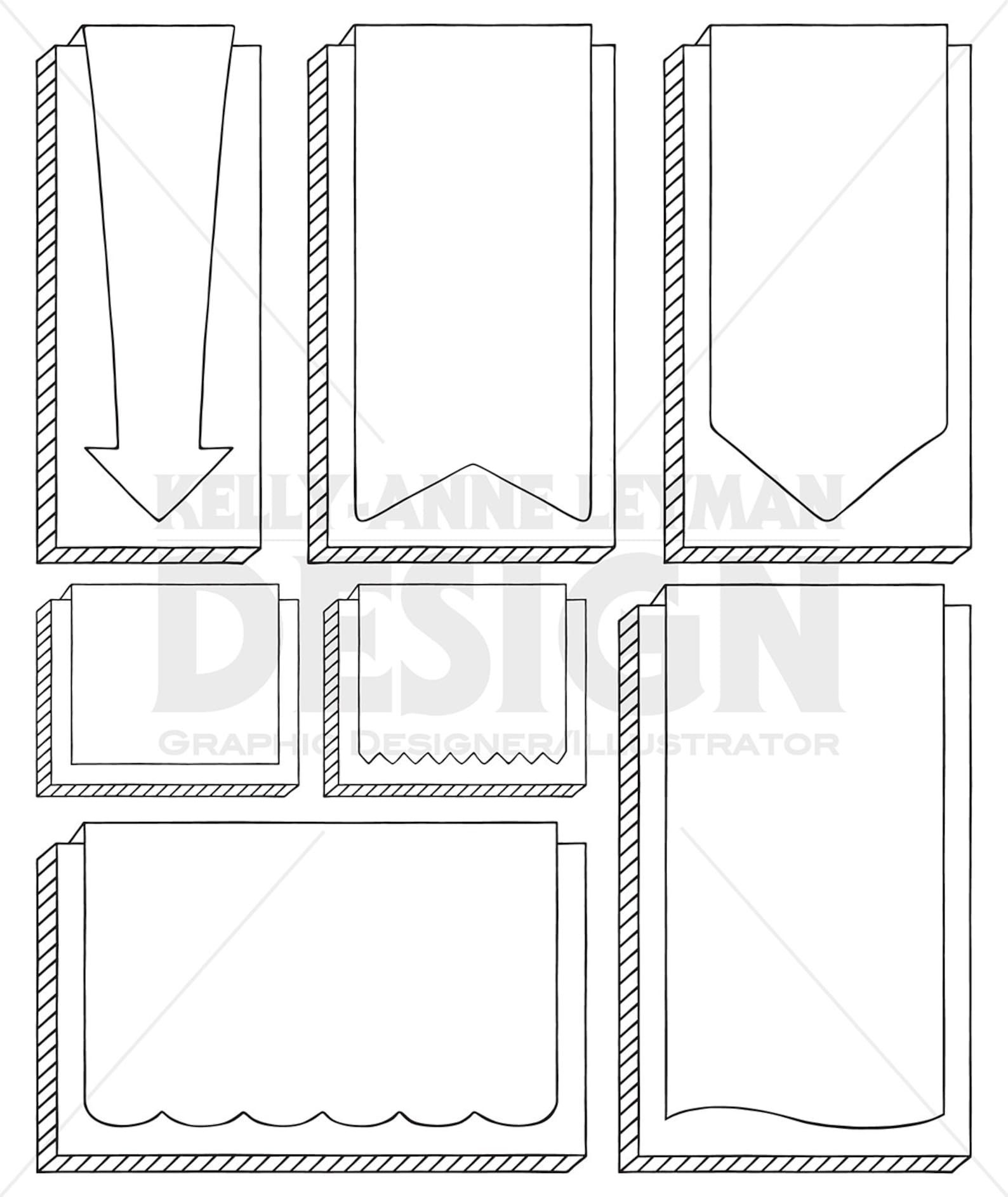 Doodle Digital Labels Clipart, Digital Frames Clip Art, Digital Borders ...