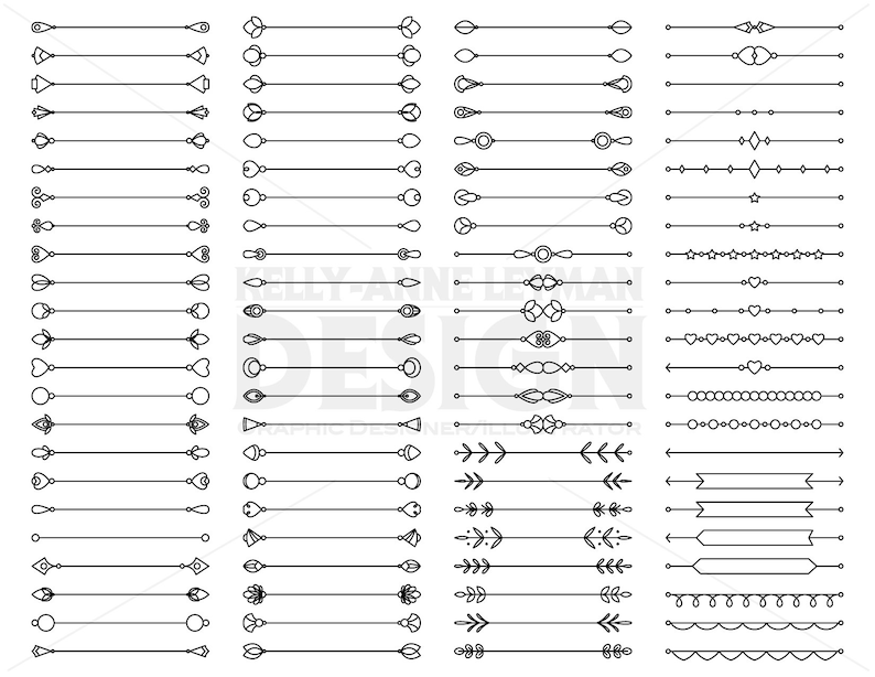 Text Divider Clipart, Page Dividers, Digital Decorative Border, Clip ...