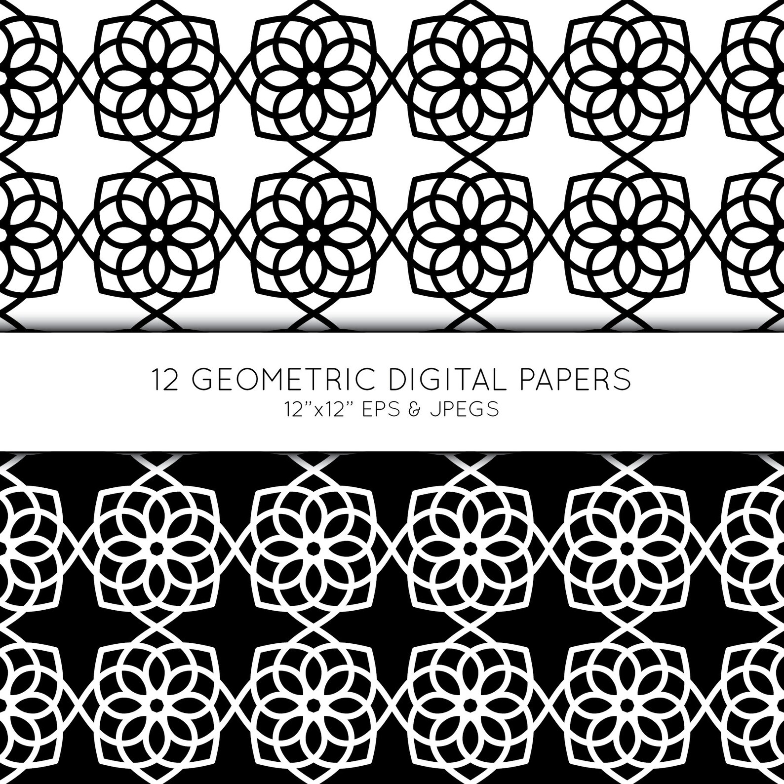 Geometric Scrapbook Paper Geometric Digital Paper Black and - Etsy
