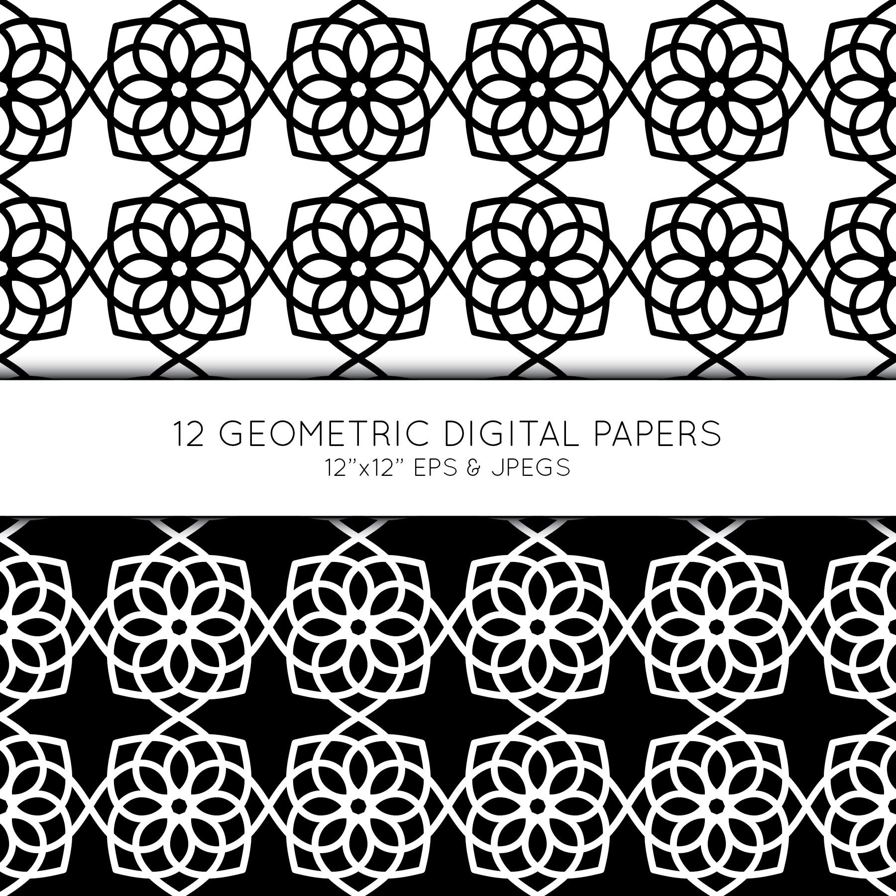 Geometric Scrapbook Paper Geometric Digital Paper Black and - Etsy