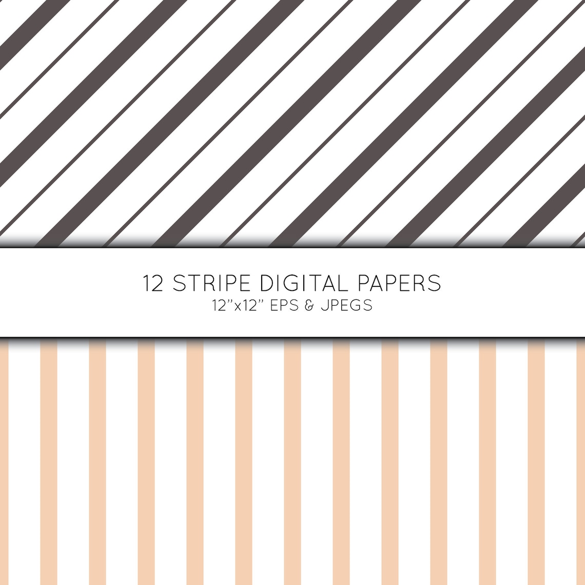 Stripe Digital Paper Striped Scrapbook Paper Stripes Digital | Etsy
