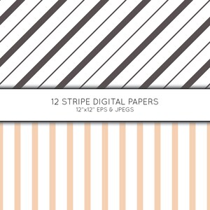 Stripe Digital Paper, Striped Scrapbook Paper, Stripes Digital Paper ...