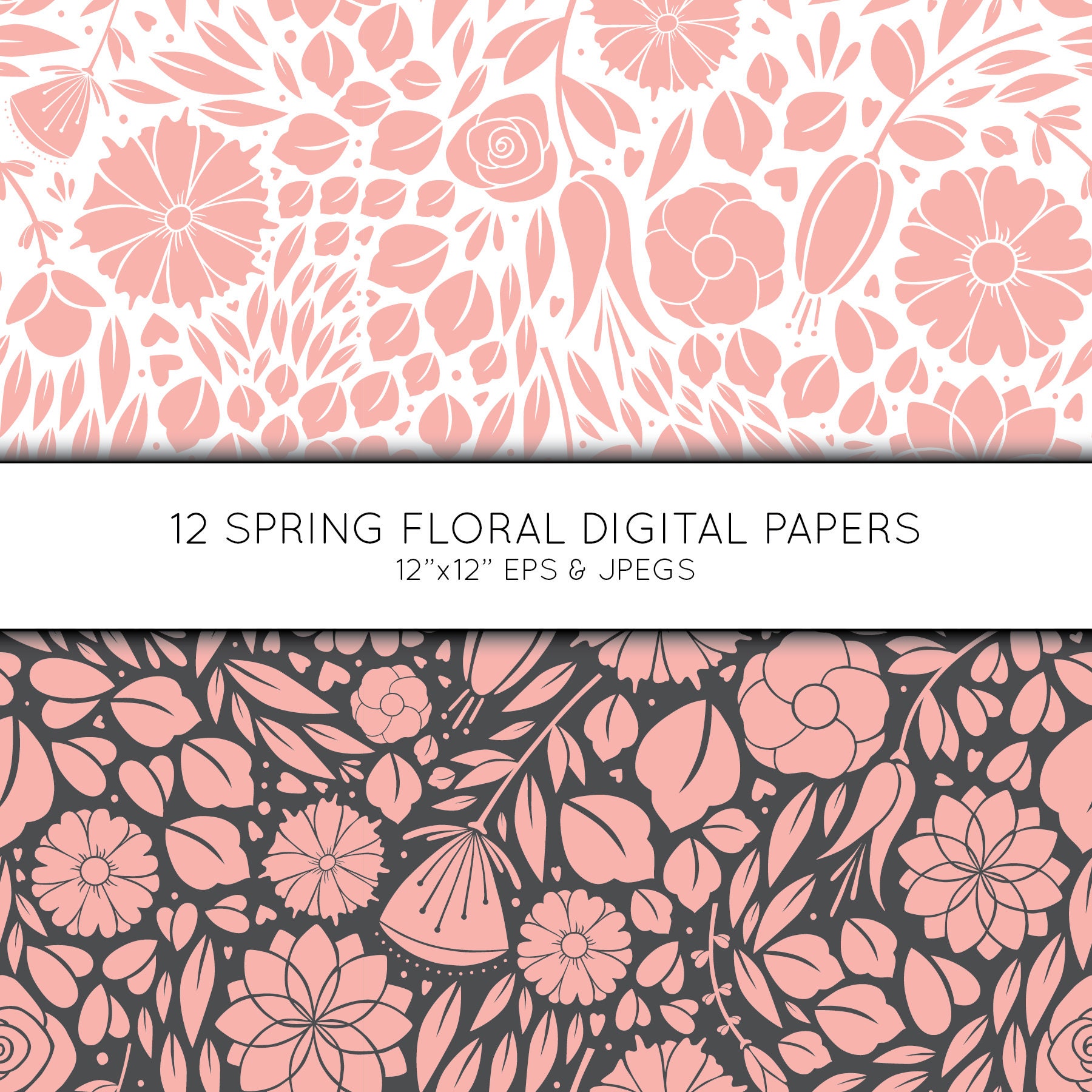 Floral Digital Paper Flower Scrapbook Paper Digital Paper - Etsy