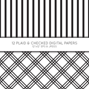 Plaid Digital Paper, Buffalo Plaid Scrapbook Paper, Check Digital Paper ...