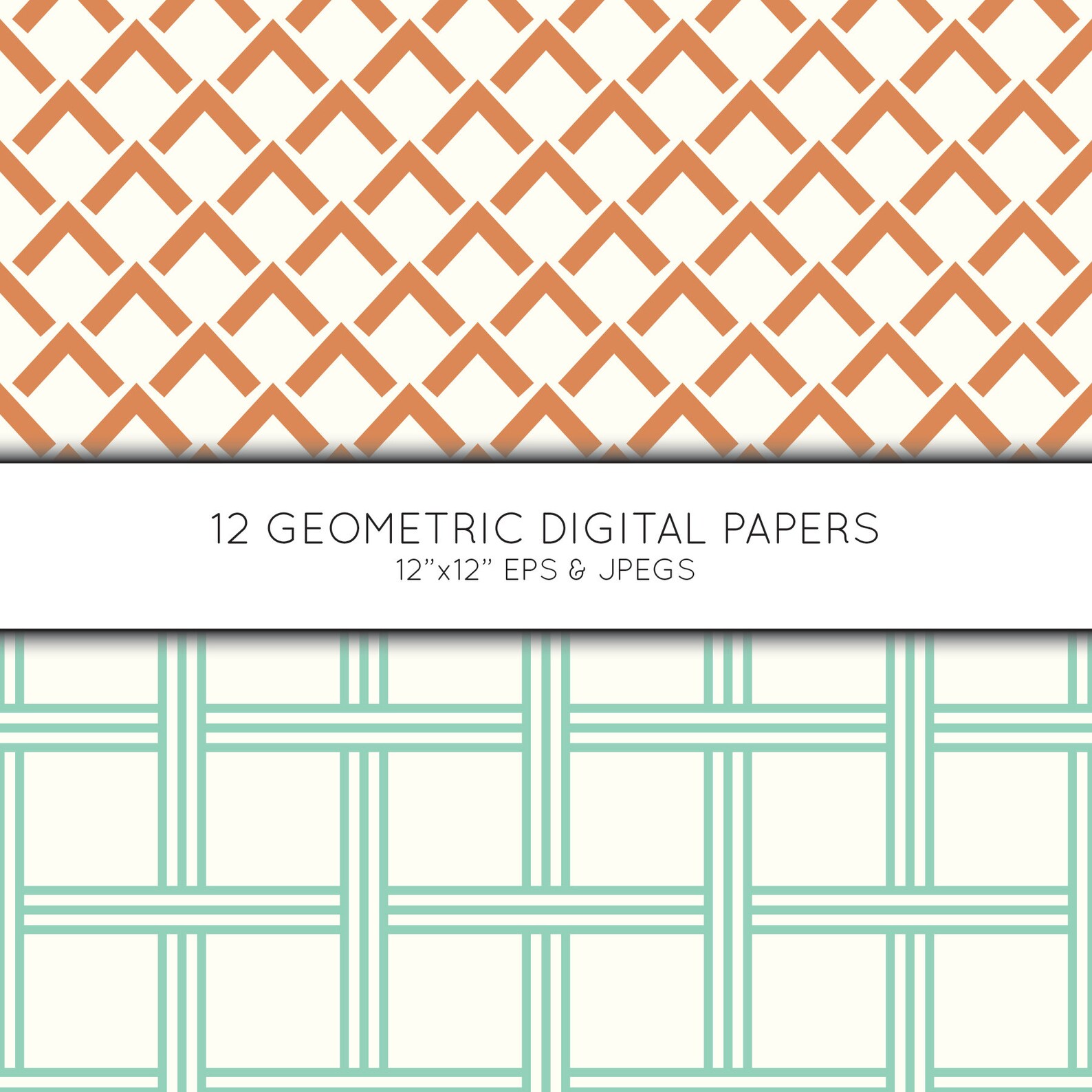 Geometric Digital Paper Geometric Scrapbook Paper Digital | Etsy