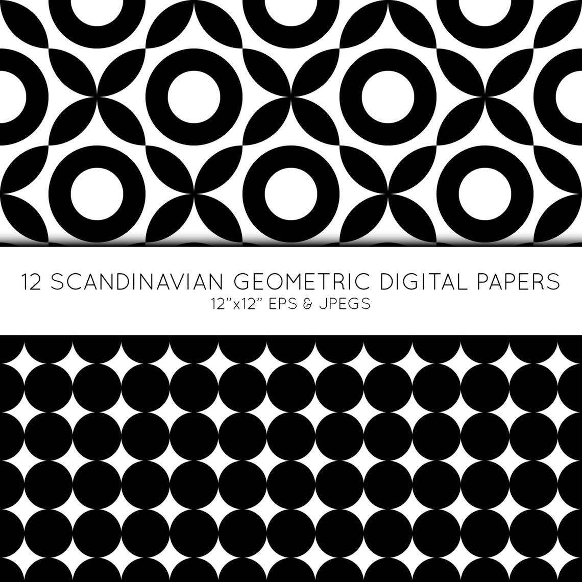 Scandinavian Digital Paper Geometric Scrapbook Paper Digital - Etsy