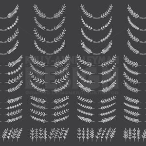 Chalkboard Wreath Clipart Laurel Clipart Digital Decorative - Etsy