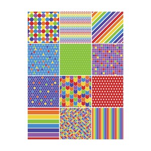 Rainbow Digital Paper, Geometric Scrapbook Paper, Digital Paper Pack ...