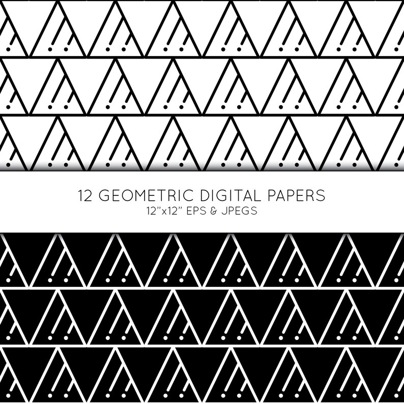 Geometric Digital Paper Geometric Scrapbook Paper Digital - Etsy